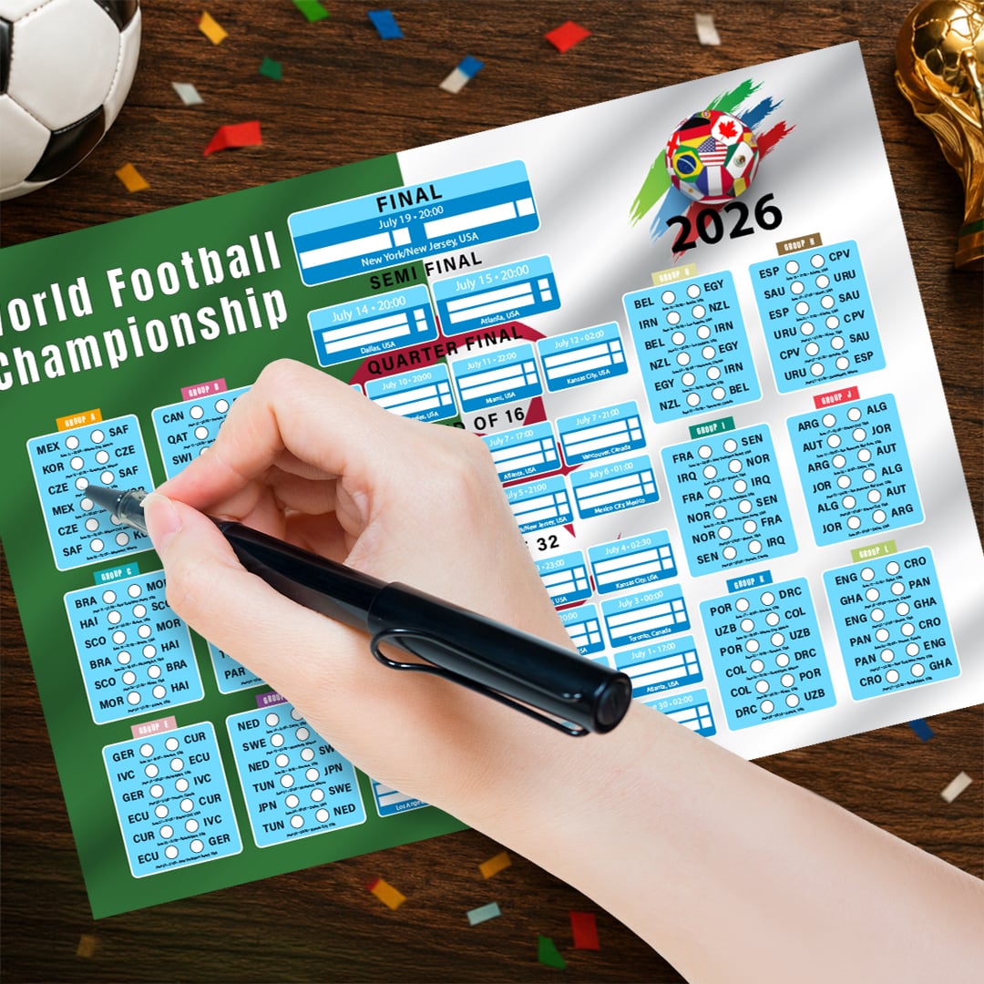 Algeria Flag World Football Championship Cup 2026 A0 Fixture Wall Chart ...
