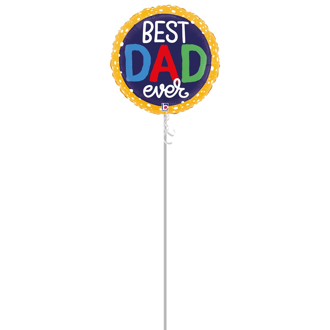 Best Dad Ever Bubbles Round Foil Balloon - Balloon In A Box | Partyrama