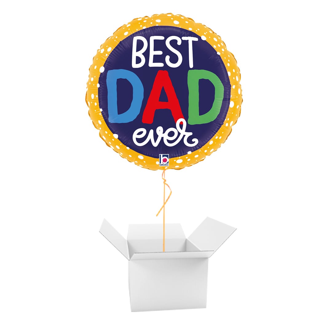 Best Dad Ever Bubbles Round Foil Balloon - Balloon In A Box | Partyrama