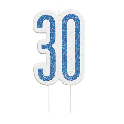 Blue Glitz 30th Birthday 8 Person Deluxe Party Pack | Partyrama