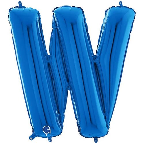 Blue Letter W Helium Foil Giant Balloon 66cm 26 in