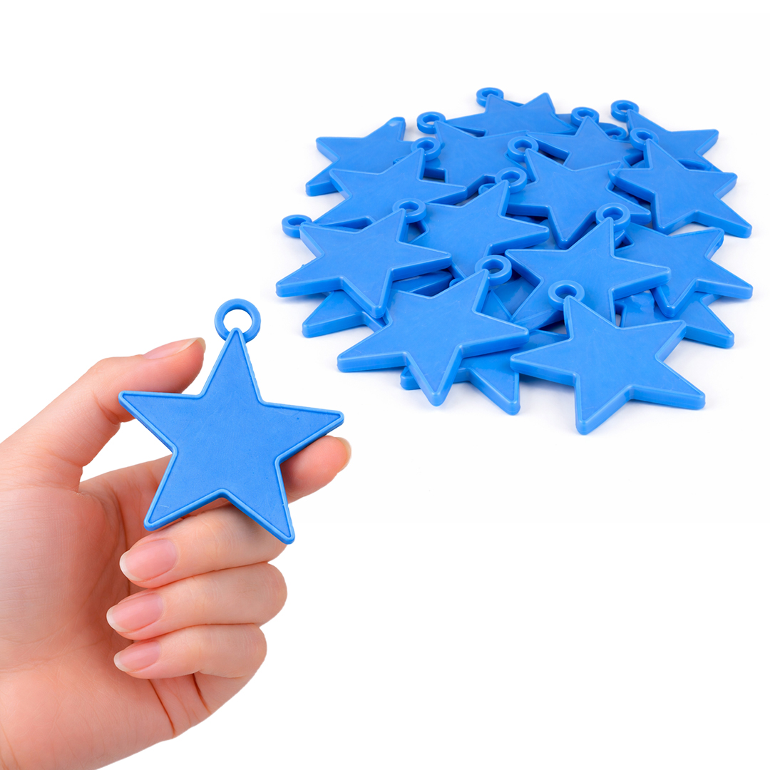 Dark Blue Plastic Star Shaped Balloon Weights 8g - Pack of 25 | Partyrama