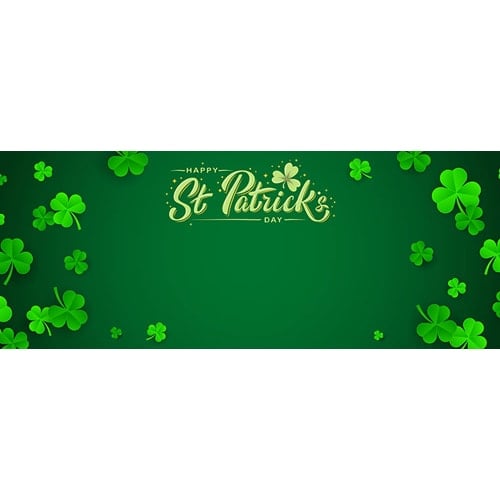 Happy St.Patricks Day Leaves Design Medium Personalised Banner – 6ft x ...