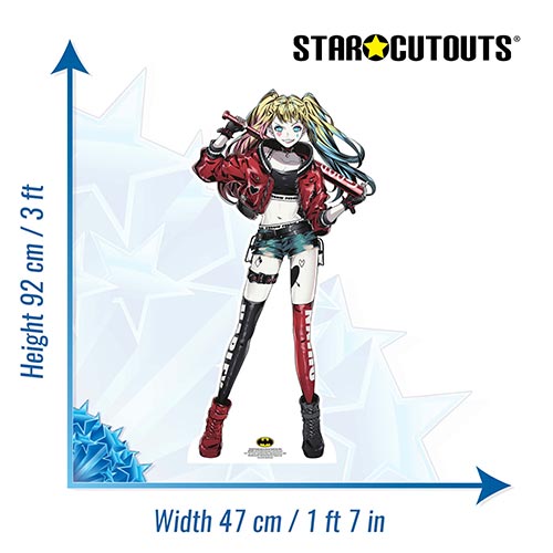Harley Quinn Anime Style DC Comics Small Star Mini Cardboard Cutout ...