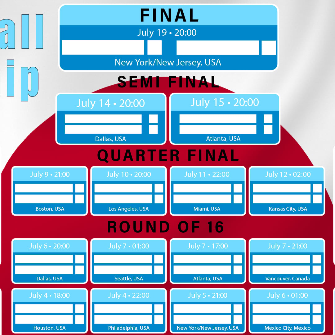 Japan Flag World Football Championship Cup 2026 A0 Fixture Wall Chart ...
