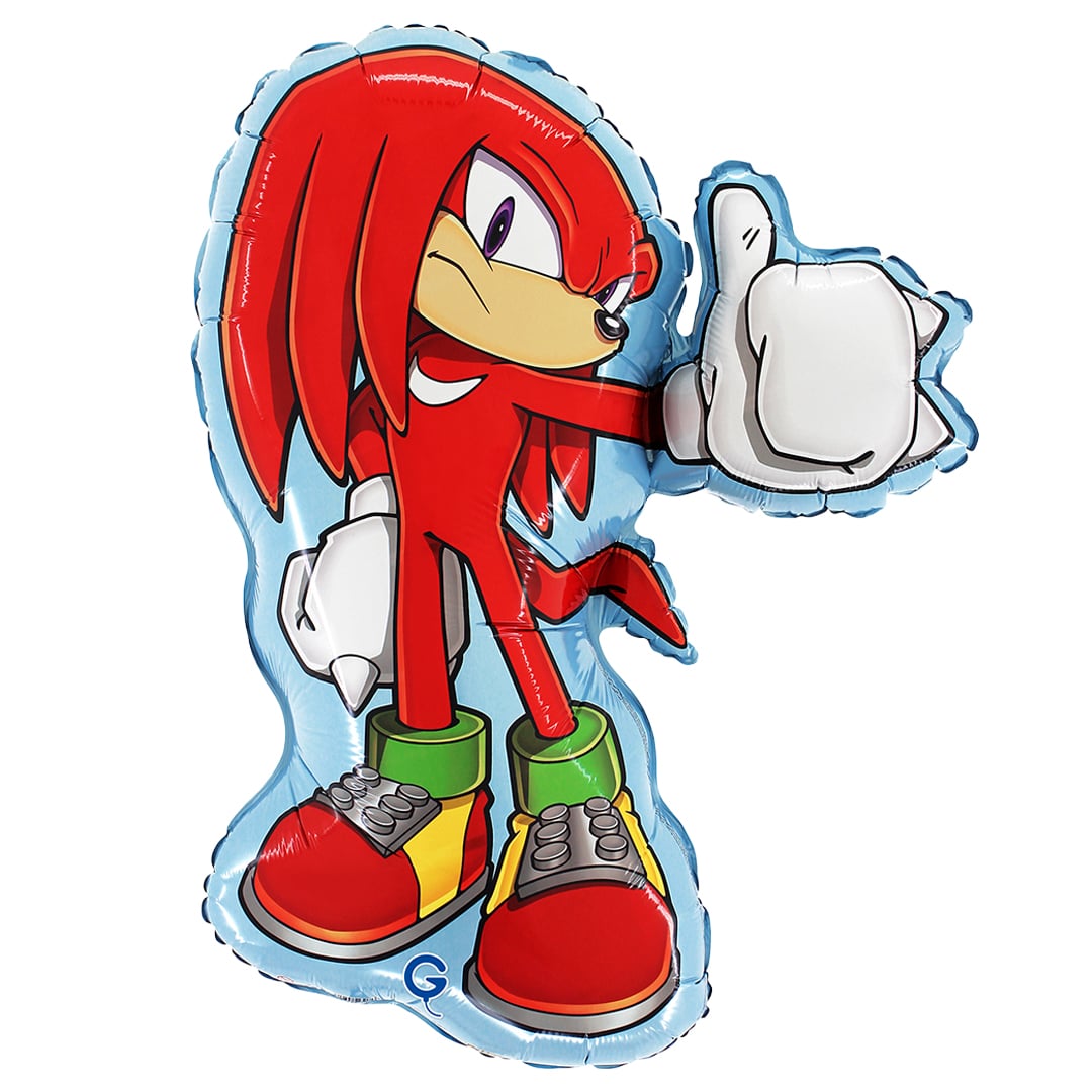 Knuckles Sonic the Hedgehog Shaped Foil Balloon 66cm / 26 in | Partyrama