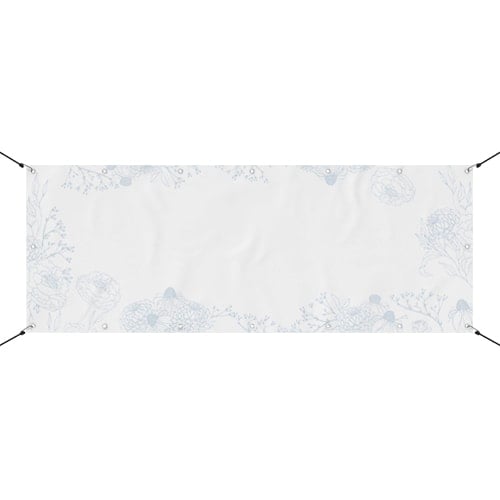 Light Blue Floral Design Large Personalised Banner – 10ft x 4ft | Partyrama