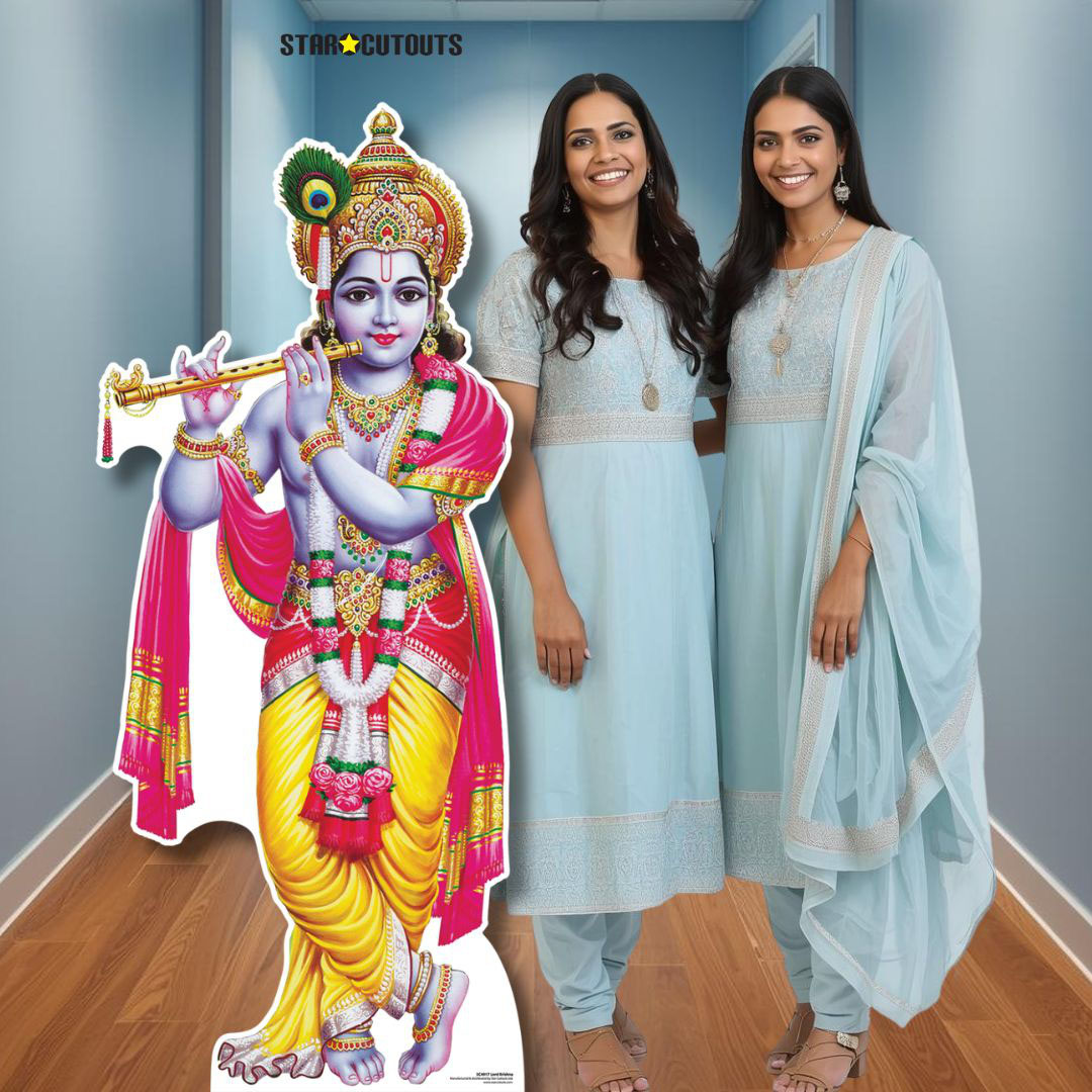 Lord Krishna Statue Lifesize Cardboard Cutout 176cm | Partyrama