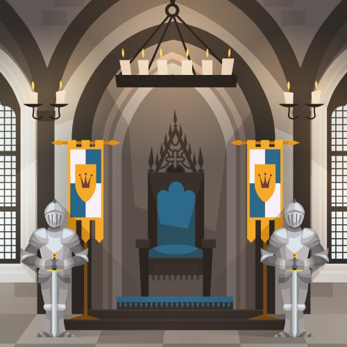 Medieval Throne Design Square Sailboard Backdrop | Partyrama