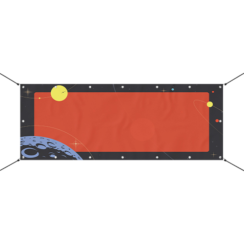Outer Space Red Large Personalised Banner 10ft x 4ft | Partyrama