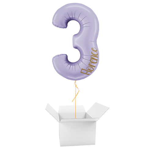 Personalisable Satin Lilac Number 3 Giant Foil Helium Balloon ...