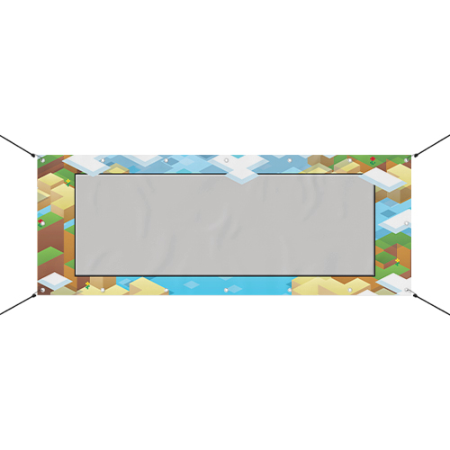 Pixel Block Party Snow & Water Medium Personalised Banner 6ft x 2.25ft
