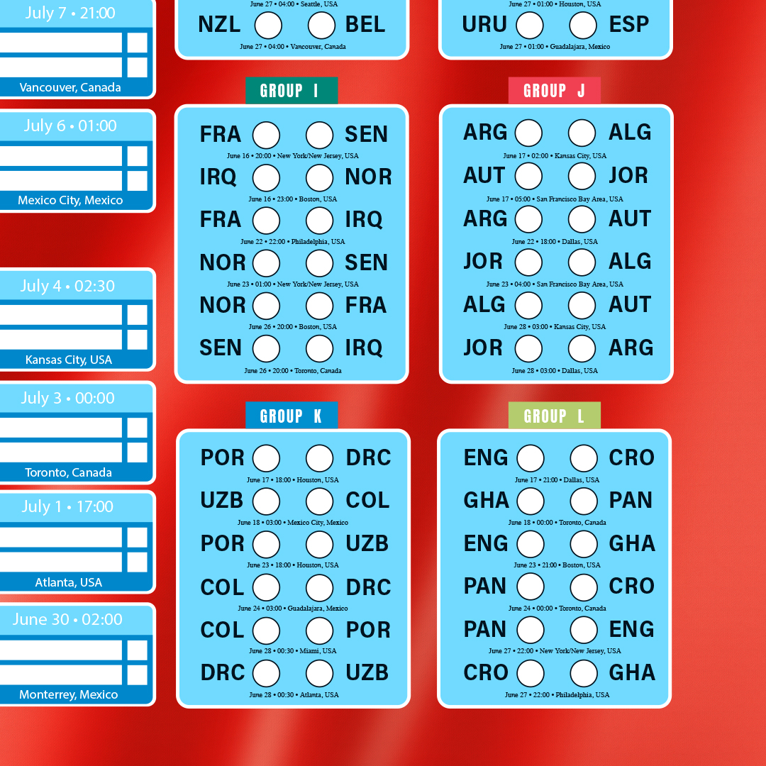 Portugal Flag World Football Championship Cup 2026 A0 Fixture Wall ...