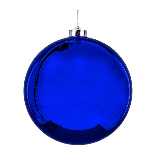 Royal Blue Shiny Shatterproof Christmas Bauble 15cm | Partyrama