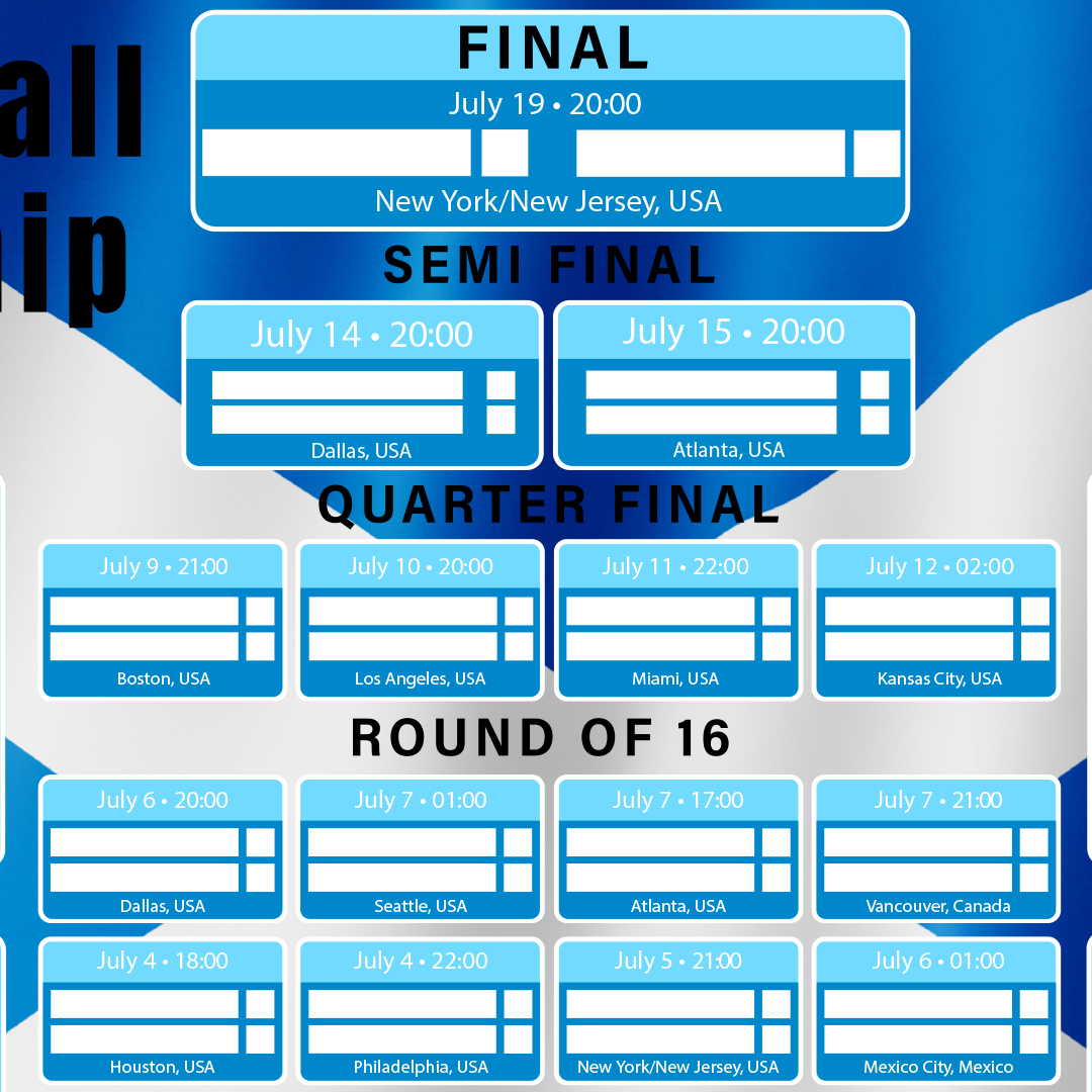 Scotland Flag World Football Championship Cup 2026 A0 Fixture Wall ...