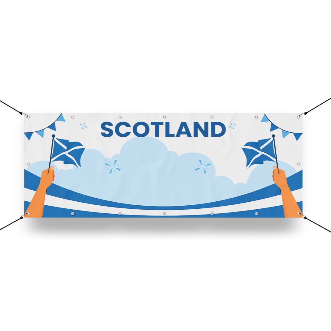 Scotland Hand Flags Design Small Personalised Banner 4ft x 2ft