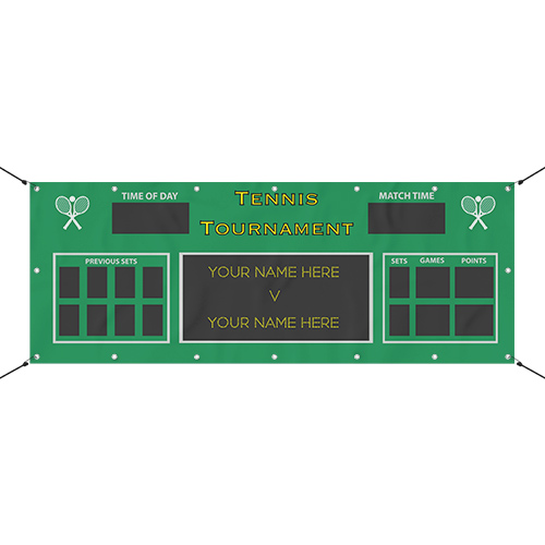 Tennis Scoreboard Design Large Personalised Banner 10ft x 4ft | Partyrama