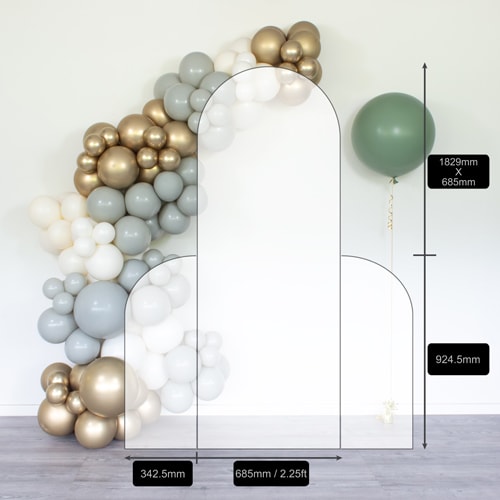 Neutral Foliage Design Arch and Two Sides Sailboard Backdrop