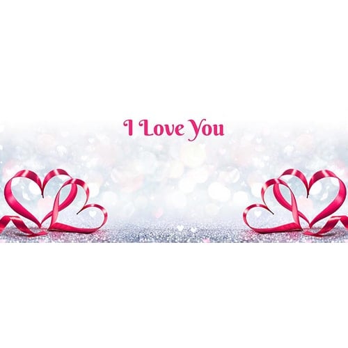 I Love You Hearts Design Small Personalised Banner – 4ft x 2ft | Partyrama