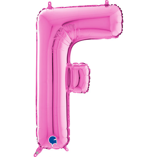 Hot Pink Letter F Helium Foil Giant Balloon 66cm / 26 in | Partyrama