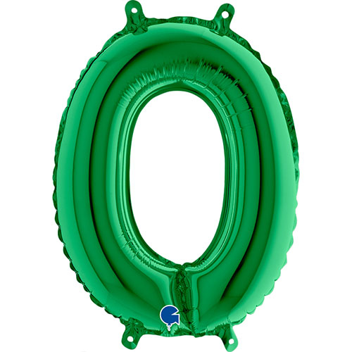 Number 0 Green Air Fill Foil Balloon 35cm / 14 in | Partyrama