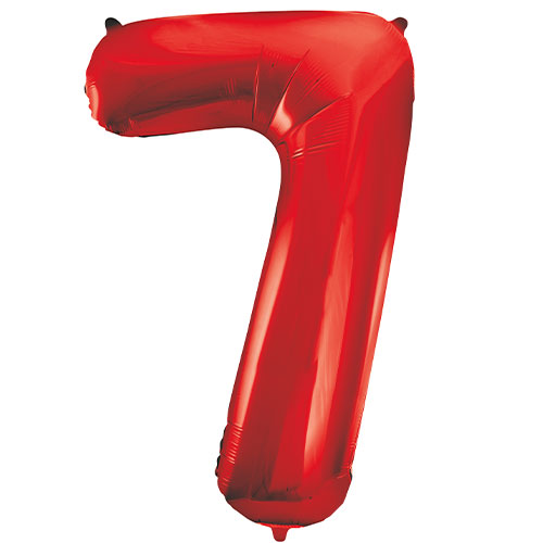 Red Number 7 Helium Foil Giant Balloon 86cm / 34 in | Partyrama