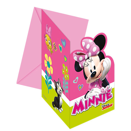 Disney Minnie Mouse Invitations with Envelopes - Pack of 6 | Partyrama