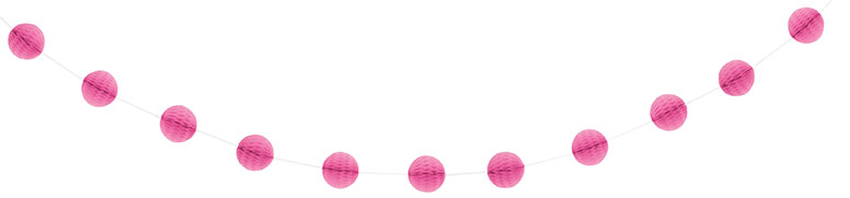 Hot Pink Honeycomb Ball Garland - 213cm | Partyrama