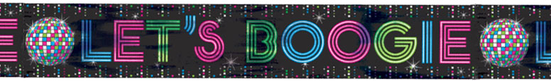 Let's Boogie Disco Foil Banner 7.6m | Partyrama