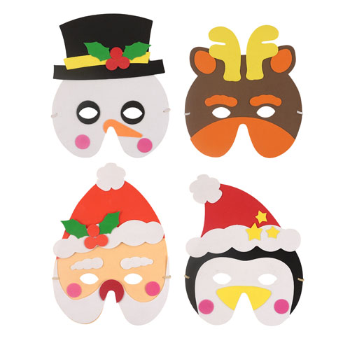 Assorted Christmas Characters Foam Face Mask | Partyrama