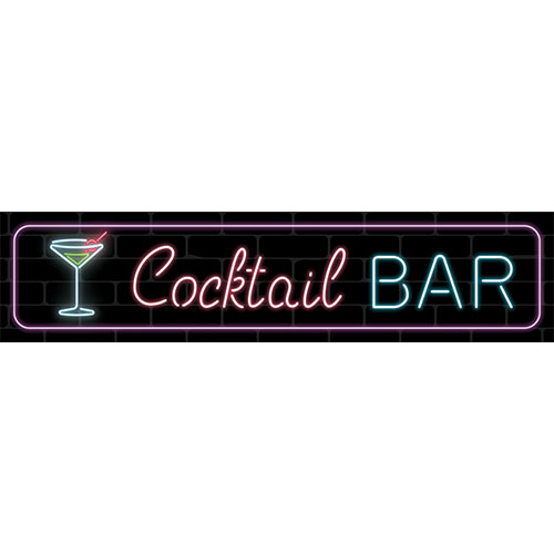 Cocktail Bar Martini PVC Party Sign Decoration 110cm x 26cm | Partyrama