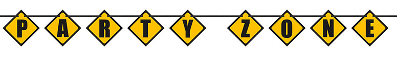 Construction Party Zone Cardboard Block Banner 274cm | Partyrama