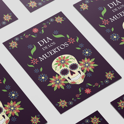 Dia de los Muertos Black Halloween Poster PVC Party Sign Decoration ...