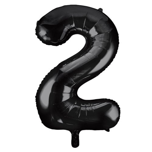 Black Number 2 Helium Foil Giant Balloon 86cm / 34 in | Partyrama