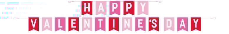 Happy Valentine's Day Cardboard Pennant Banner 3m | Partyrama