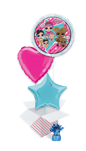 LOL Surprise Round Foil Helium Balloon Bouquet - 3 Inflated Balloons In ...