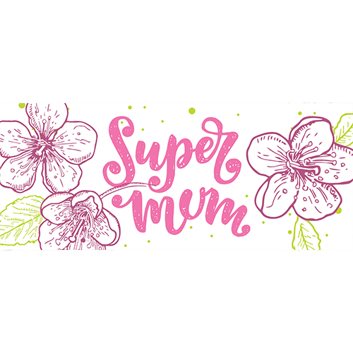 Super Mum Pink Floral Mother's Day PVC Party Sign Decoration | Partyrama