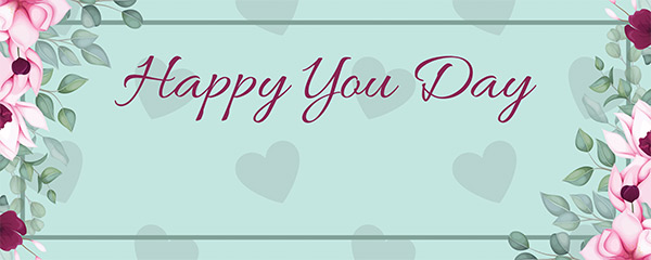 Happy You Day Mint Design Small Personalised Banner – 4ft x 2ft | Partyrama