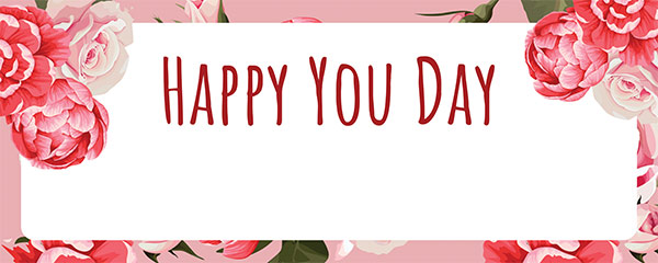Happy You Day Peony Design Small Personalised Banner – 4ft x 2ft ...