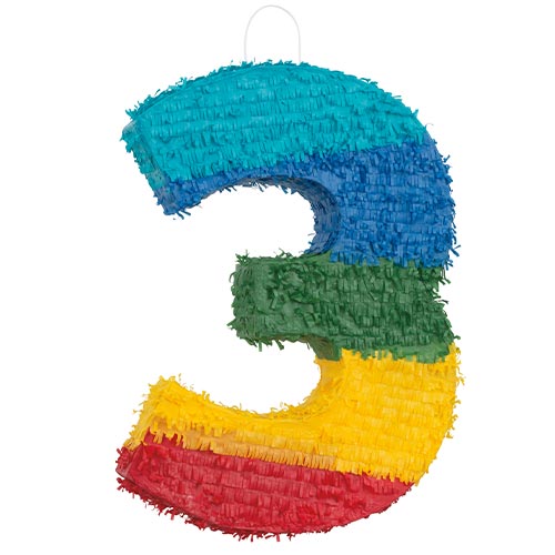 Number 3 Standard 3d Pinata 54cm Partyrama