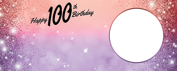 Happy 100th Birthday Sparkles Red Purple Design Medium Personalised ...