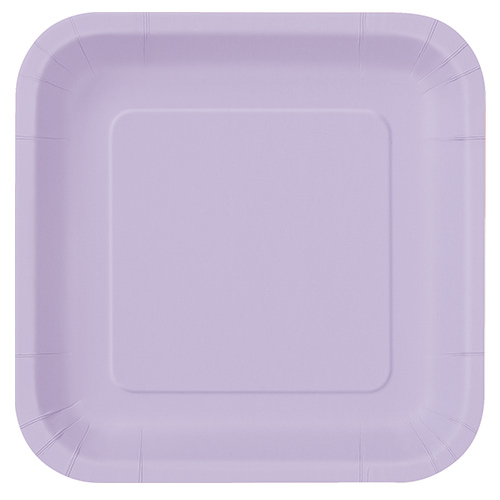 Lilac Square Paper Plates 22cm - Pack of 14 | Partyrama
