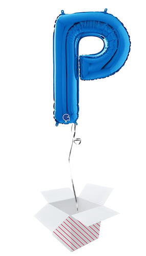 Blue Letter P Helium Foil Giant Balloon - Inflated Balloon in a Box ...