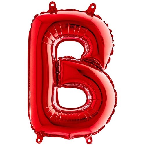 Red Letter B Air Fill Foil Balloon 35cm / 14 in | Partyrama