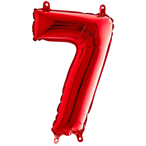 Red Number 7 Air Fill Foil Balloon 36cm / 14 in | Partyrama