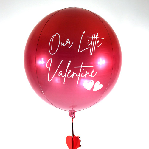 Our Little Valentine' Valentine's Day Red Orbz Balloon | Partyrama