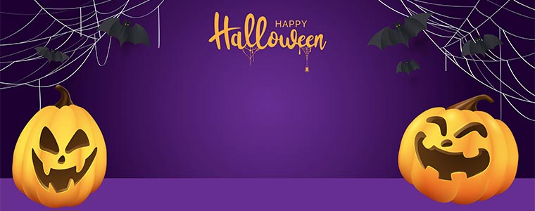 Happy Halloween Purple Design Small Personalised Banner – 4ft x 2ft ...