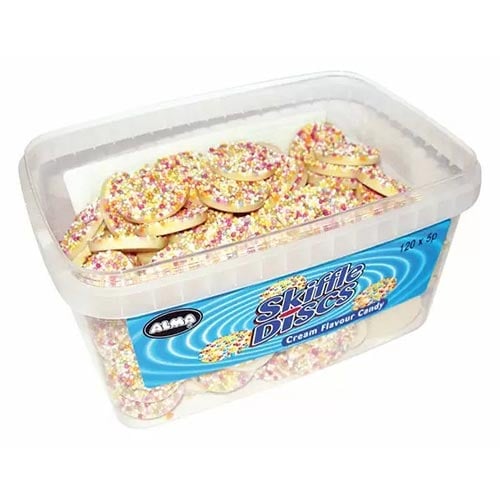 Alma White Chocolate Skiffle Discs Sweets - Pack of 120 | Partyrama