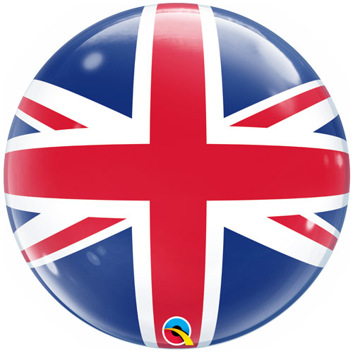 Union Jack Bubble Helium Qualatex Balloon 56cm / 22 in | Partyrama