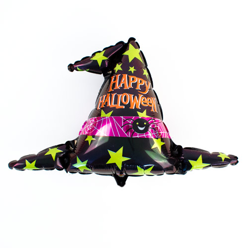 Mini Happy Halloween Witch Hat Air Fill Foil Balloon 37cm / 15 in ...